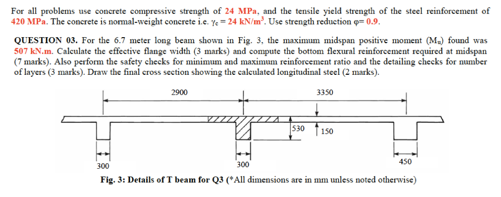 Solved For all problems use concrete compressive strength of | Chegg.com
