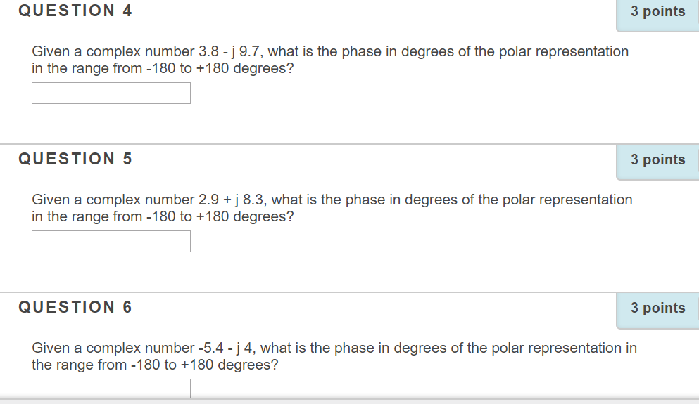Solved QUESTION 4 3 points Given a complex number 3.8 -j | Chegg.com
