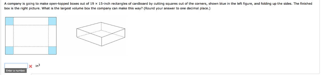 Solved A company is going to make open-topped boxes out of | Chegg.com