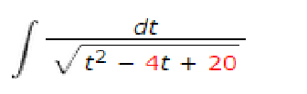 Solved Integrate dt/ square root (t^2 - 4t + 20) | Chegg.com