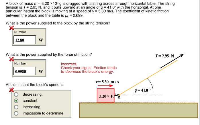 Solved A block of mass m 3.20 x 102 g is dragged with a | Chegg.com