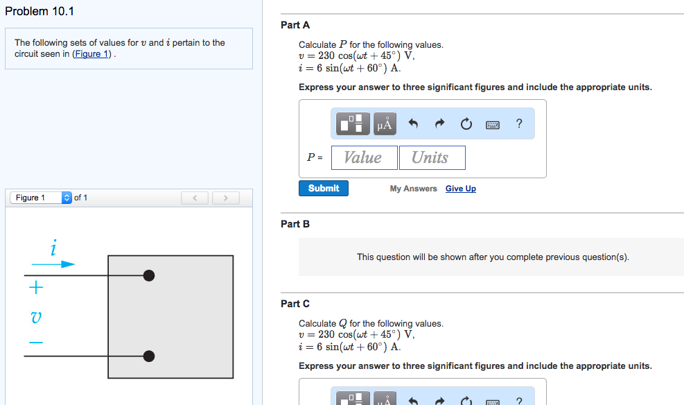 Solved Problem 10.1 The following sets of values for v and | Chegg.com