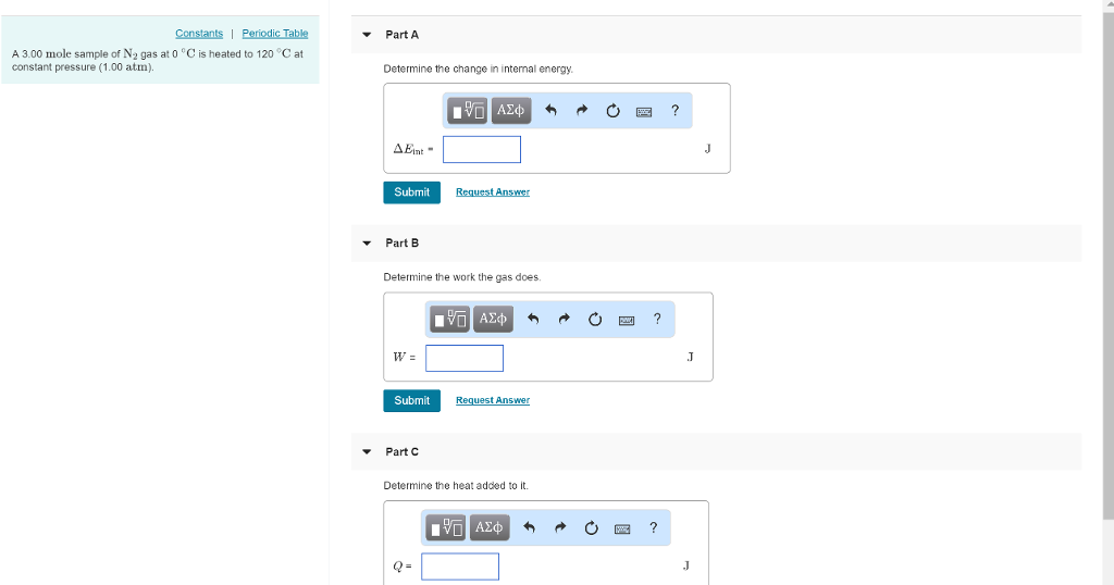 Solved Constants Periodic Table Part A A 3.00 mole sample of | Chegg.com