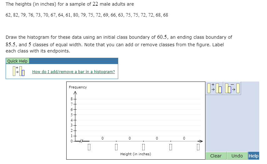 Solved The heights (in inches) for a sample of 22 male | Chegg.com