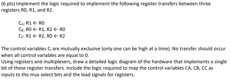 Solved 6 Pts Implement The Logic Required To Implement The