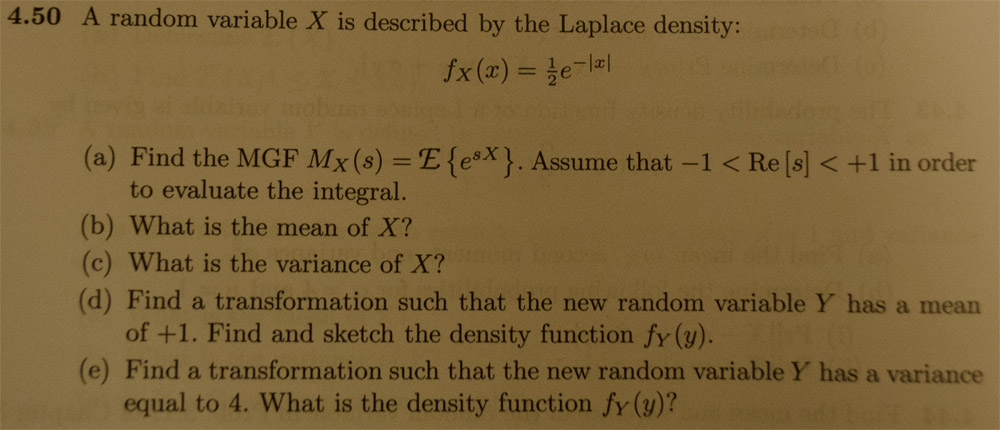 Solved A random variable X is described by the Laplace | Chegg.com