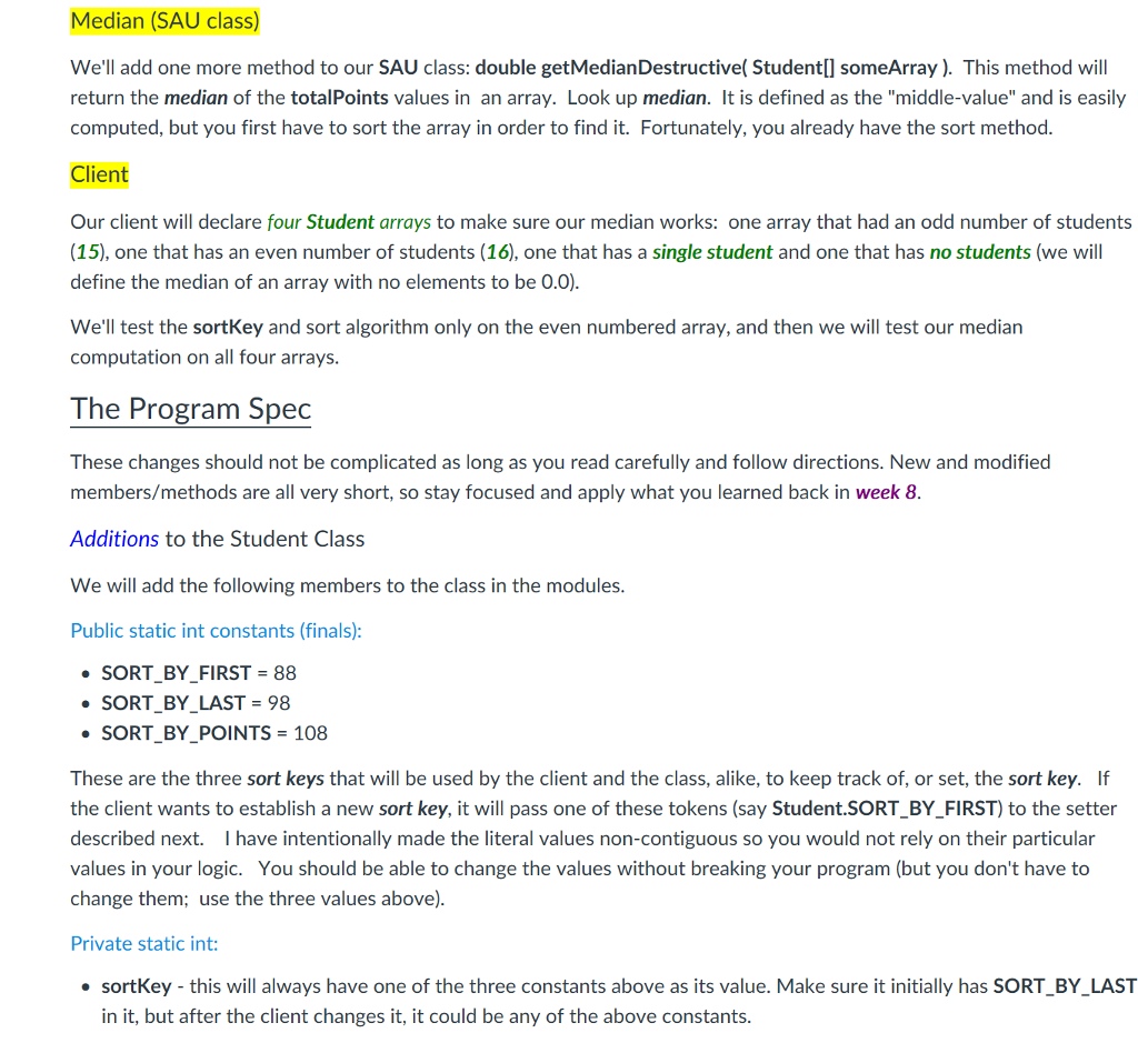 Solved Assignment 9 - Changing Sort Keys While it may appear | Chegg.com