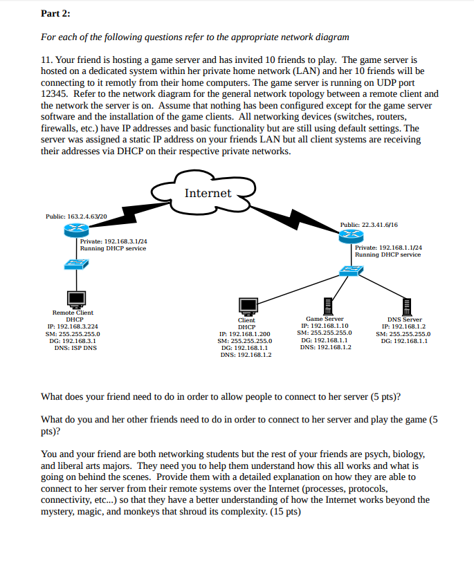 Part 2: For each of the following questions refer to | Chegg.com