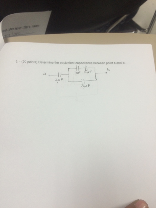 Solved 5. Determine the equivalent capacitance between a and | Chegg.com