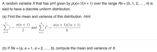 Solved , n} is A random variable Xthat has pmf given by | Chegg.com