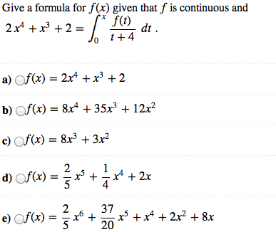 Solved Give a formula for f(x) given that f is continuous | Chegg.com