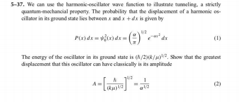 Solved 5-37. We can use the harmonic-oscillator wave | Chegg.com