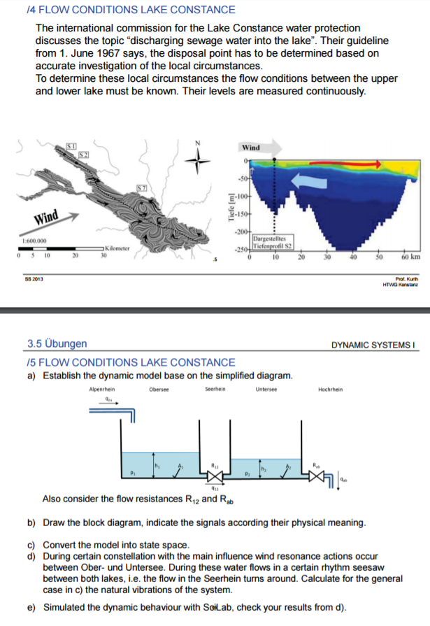 Solved Modeling the flow of water in a lake using Dynamic | Chegg.com