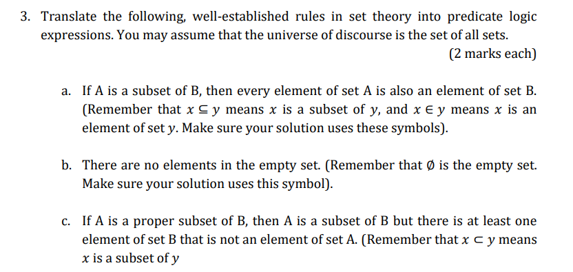 Solved 3. Translate the following, well-established rules in | Chegg.com