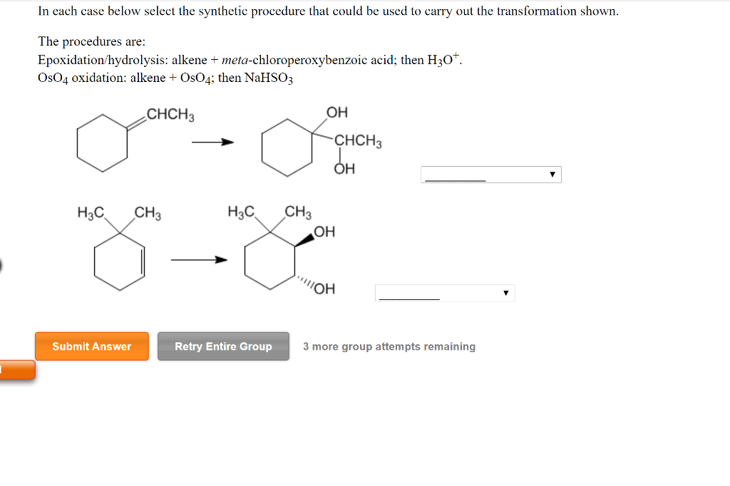 Solved In each case below select the synthetic procedure | Chegg.com