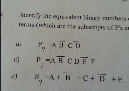 Solved Identify the equivalent binary numbers of the | Chegg.com