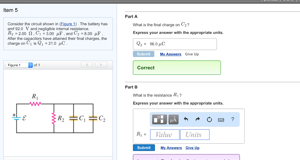 Solved Item 5 Part A Consider the circuit shown in (Figure | Chegg.com