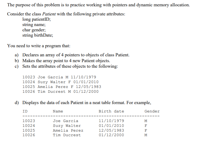 Solved The purpose of this problem is to practice working | Chegg.com