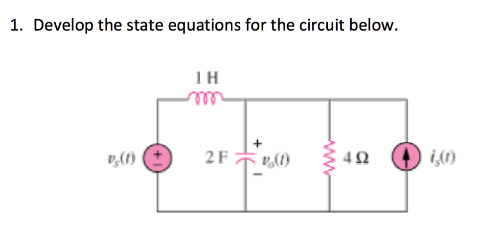 Solved 1. Develop the state equations for the circuit below. | Chegg.com