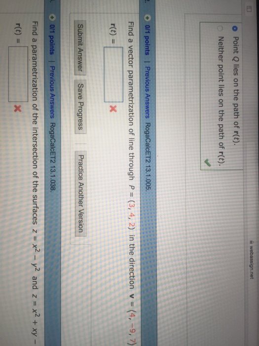 Solved Find A Vector Parametrization Of Line Through P 3