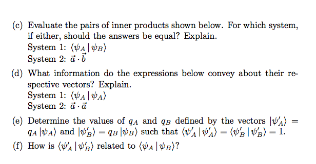 Solved Dirac Notation Consider the following two systems | Chegg.com