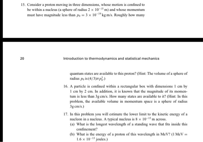 Solved Consider a proton moving in three dimensions, whose | Chegg.com