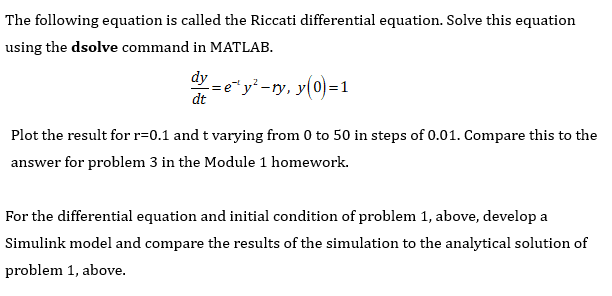 Solved The following equation is called the Riccati | Chegg.com