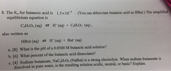 Solved The K_a for botanic acid is 1.5 times 10^-5. (You can | Chegg.com