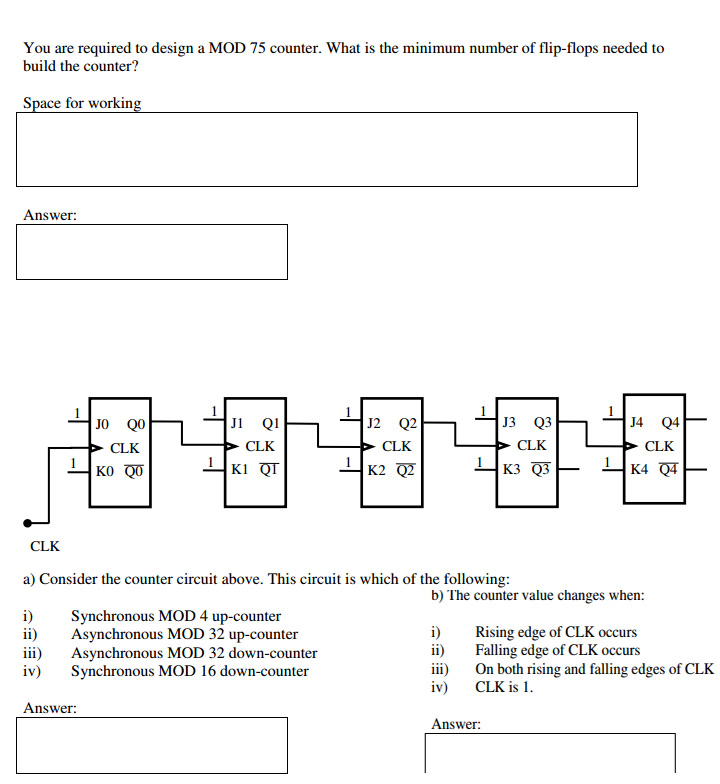 Solved You are required to design a MOD 75 counter. What is | Chegg.com