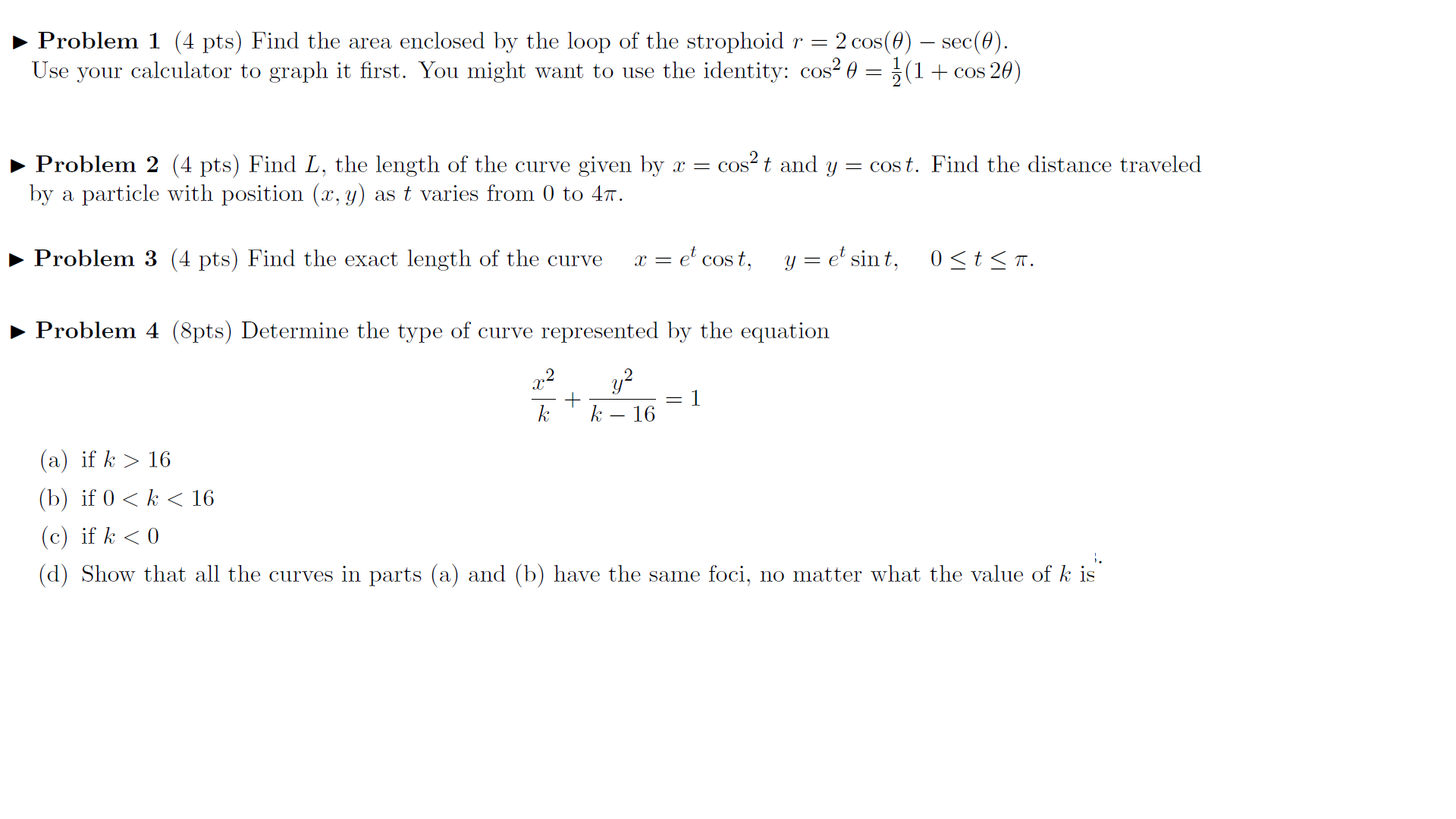 Solved Find the area enclosed by the loop of the strophoid r | Chegg.com