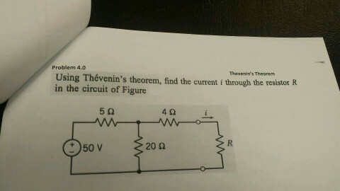 Solved Using Theremin's theorem, find the current i through | Chegg.com