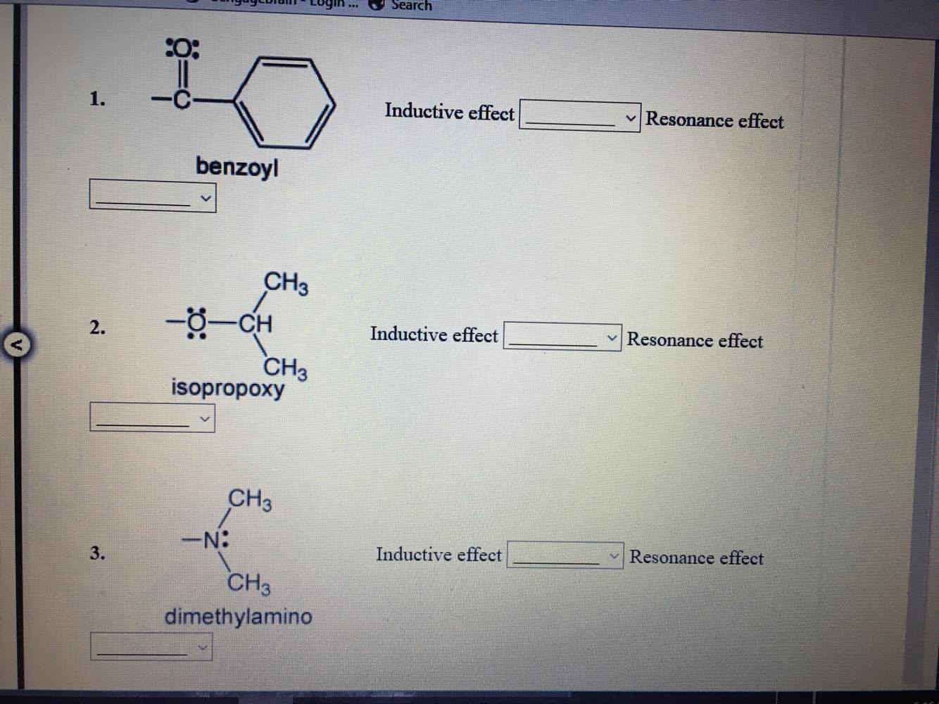 Solved Classify the following substituents according to | Chegg.com