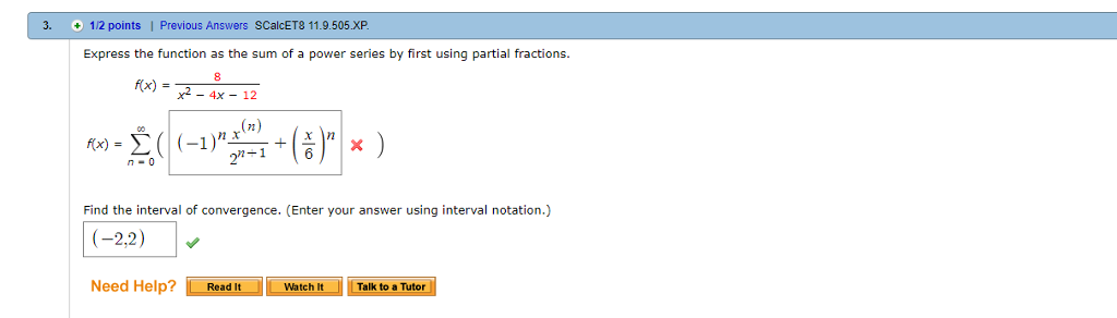 Solved Express The Function As The Sum Of A Power Series By
