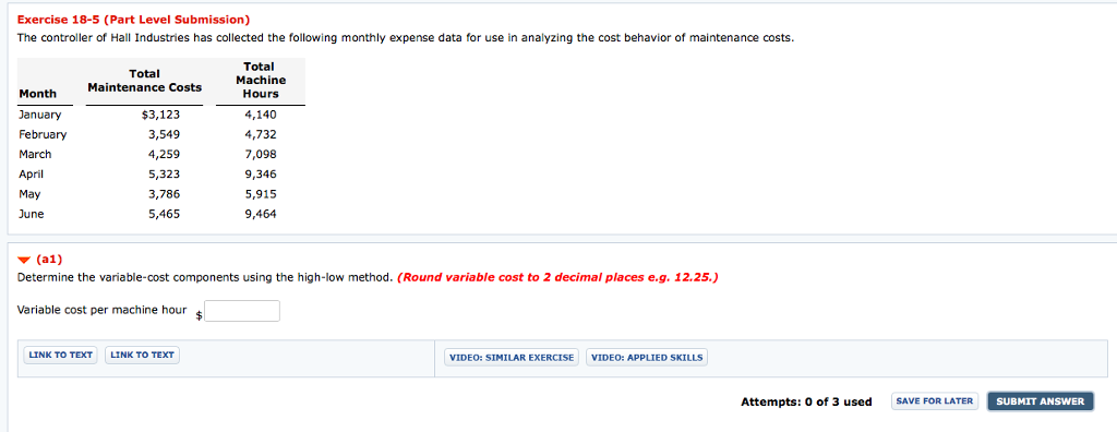 Solved Exercise 18-5 (Part Level Submission) The controller | Chegg.com