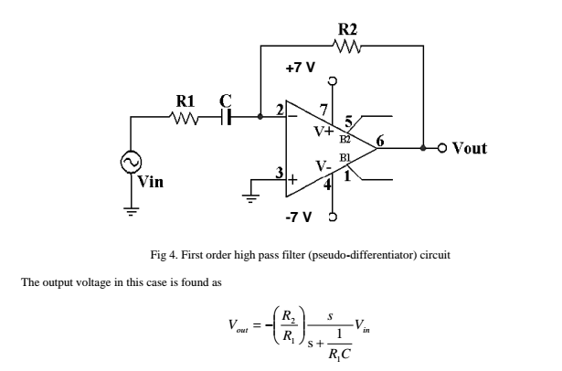 Solved 4. For the first order high-pass filter shown in Fig. | Chegg.com
