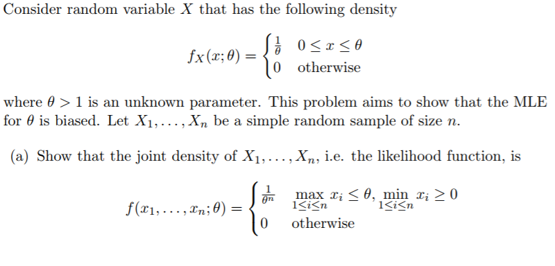 Solved Consider random variable X that has the following | Chegg.com