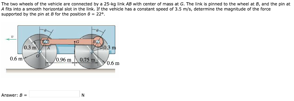 Solved The two wheels of the vehicle are connected by a | Chegg.com