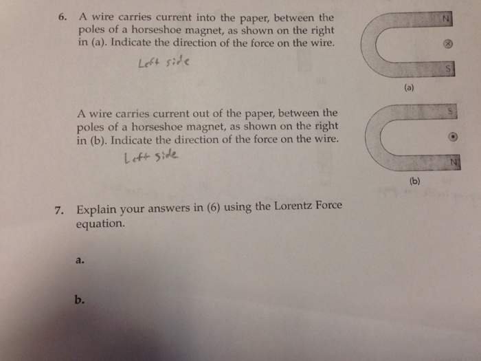 Solved A wire carries current into the paper, between the | Chegg.com
