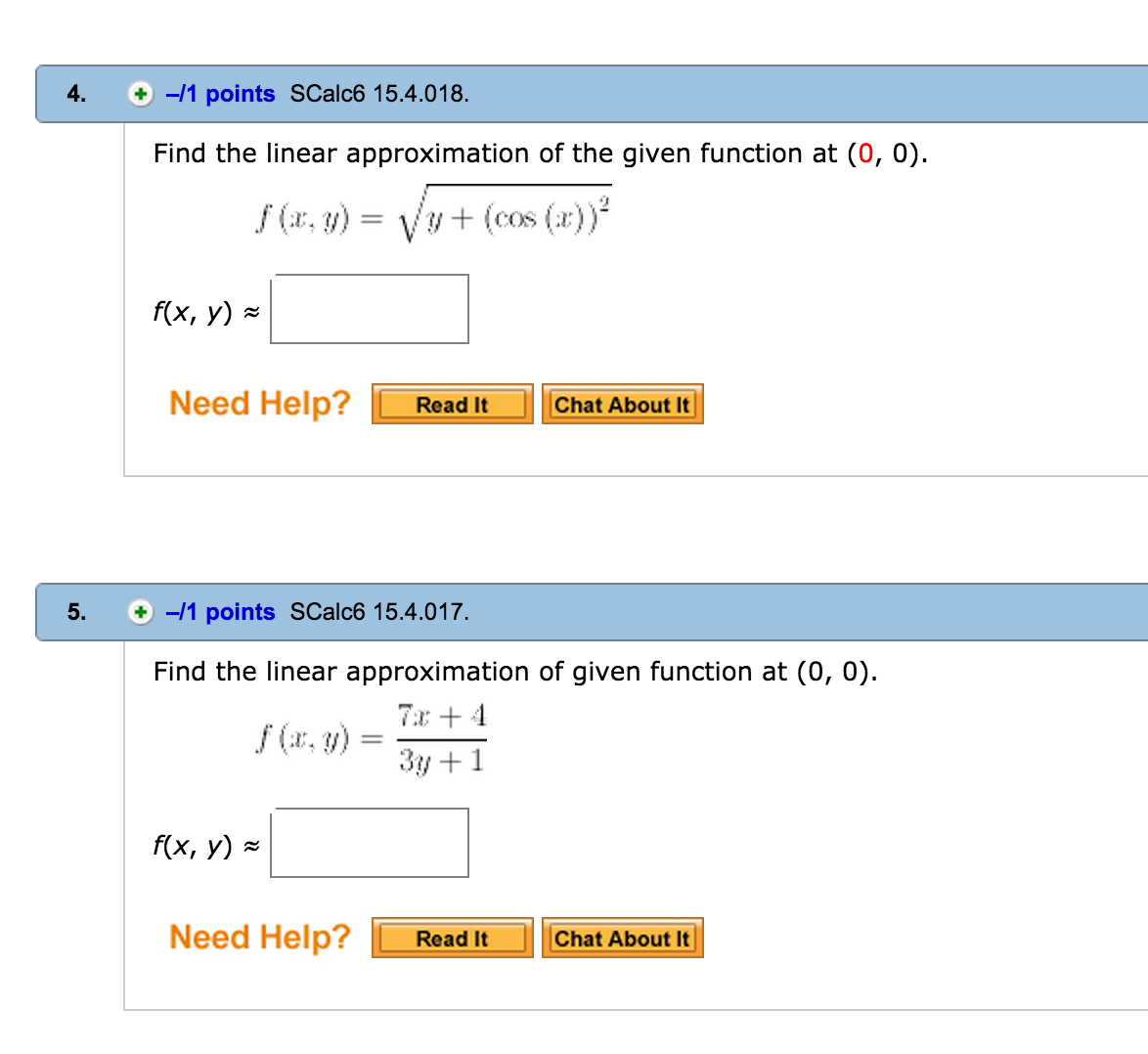 Solved Find The Linear Approximation Of The Given Function