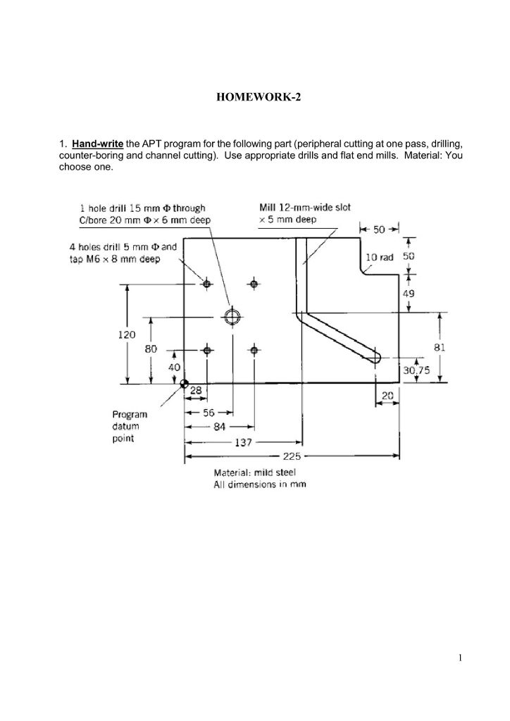 HOMEWORK-2 1. Hand-write the APT program for the | Chegg.com
