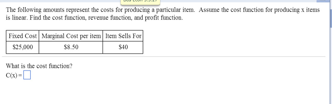 Solved Assume That The Following Has A Linear Cost Function