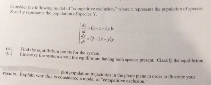 Solved Consider the following system of differential | Chegg.com