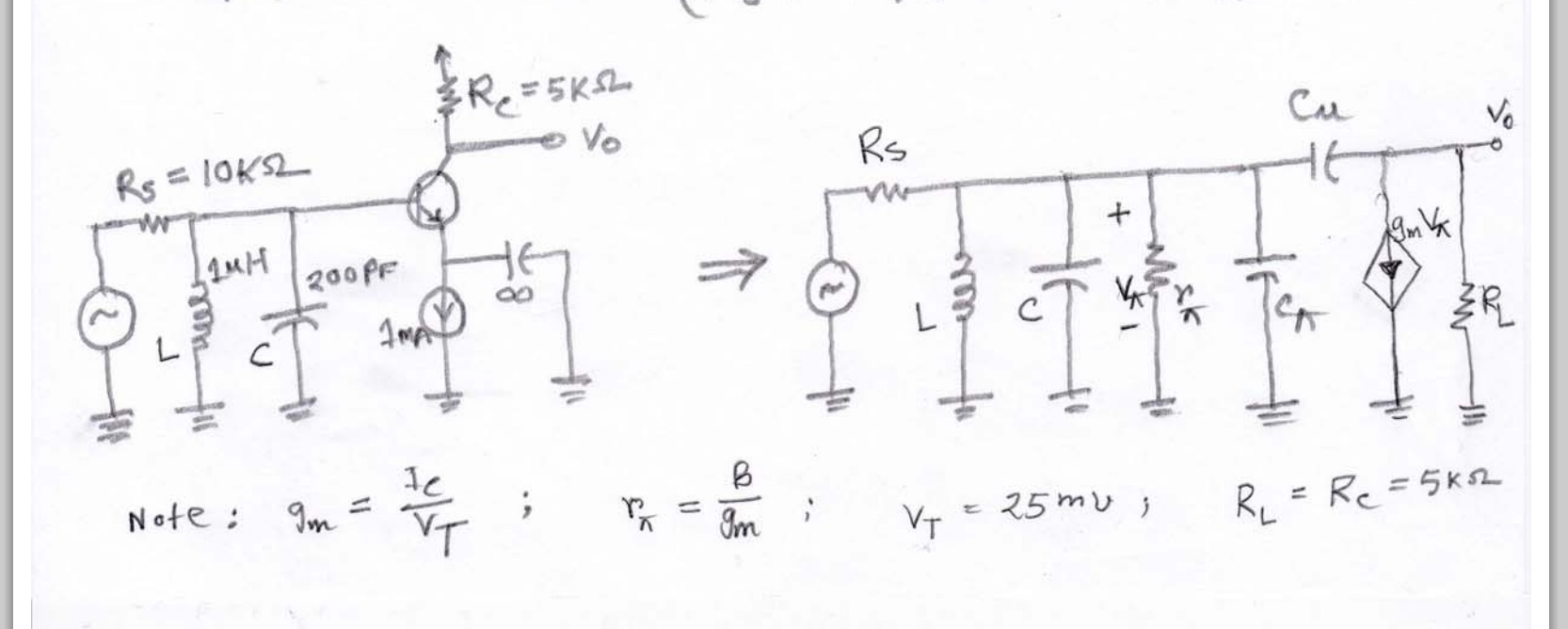 Solved Consider the following Common Emitter Single tuned | Chegg.com Solved Consider the following Common Emitter Single tuned | Chegg.com
