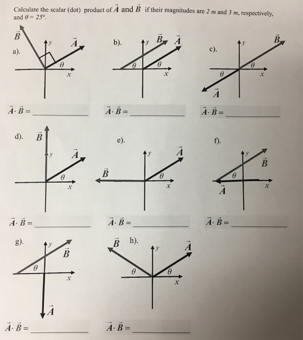 Solved Calculate the scalar (dot) product of vector A and | Chegg.com