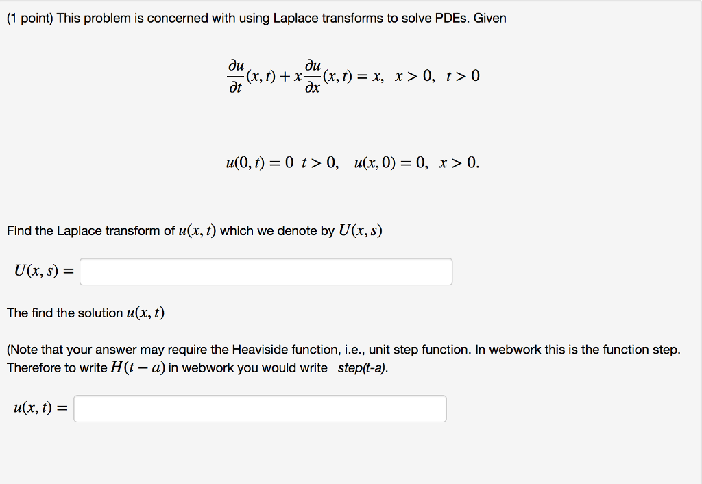 Solved This problem is concerned with using Laplace | Chegg.com