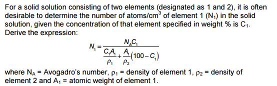 Solved For a solid solution consisting of two elements | Chegg.com