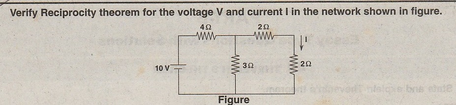 Solved Verify Reciprocity theorem for the voltage V and | Chegg.com