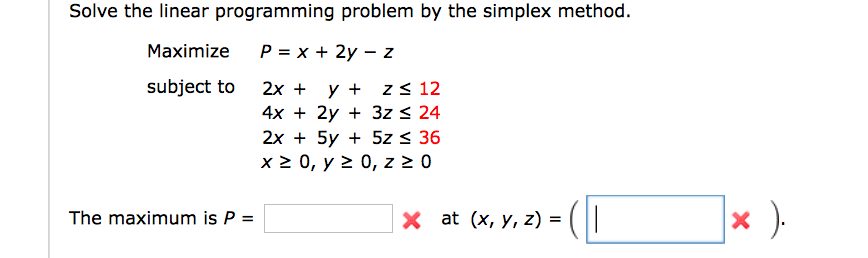 Solved Solve the linear programming problem by the simplex | Chegg.com