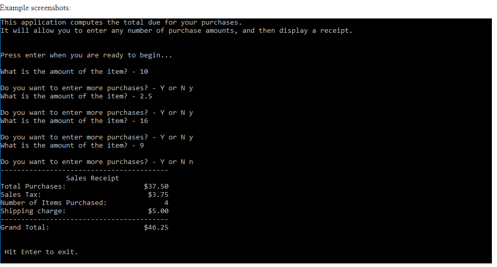 Solved Your task is to create a console application that | Chegg.com