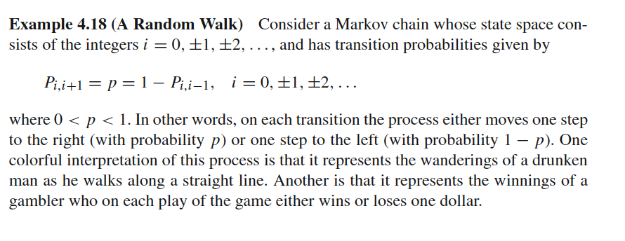 Solved Example 4.18 (A Random Walk) Consider a Markov chain | Chegg.com